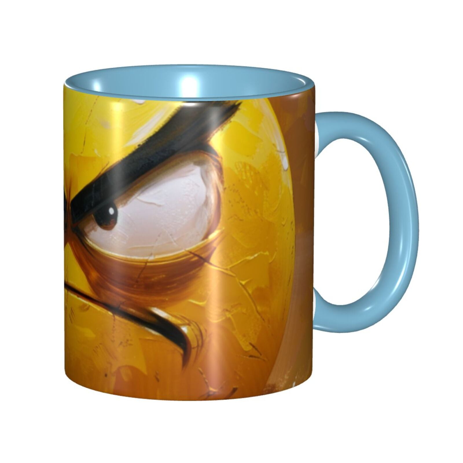 Angry Face Bowl Coffee Mug Fun Custom Ceramic Mugs 11oz Sky Blue ...