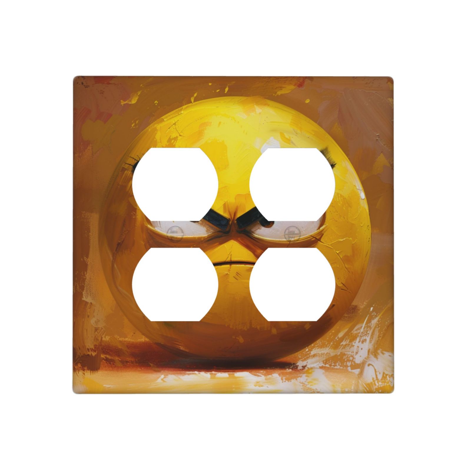 Angry Face Bowl Switch Cover Decorative Wall Plate / 2-Gang 2-Duplex ...