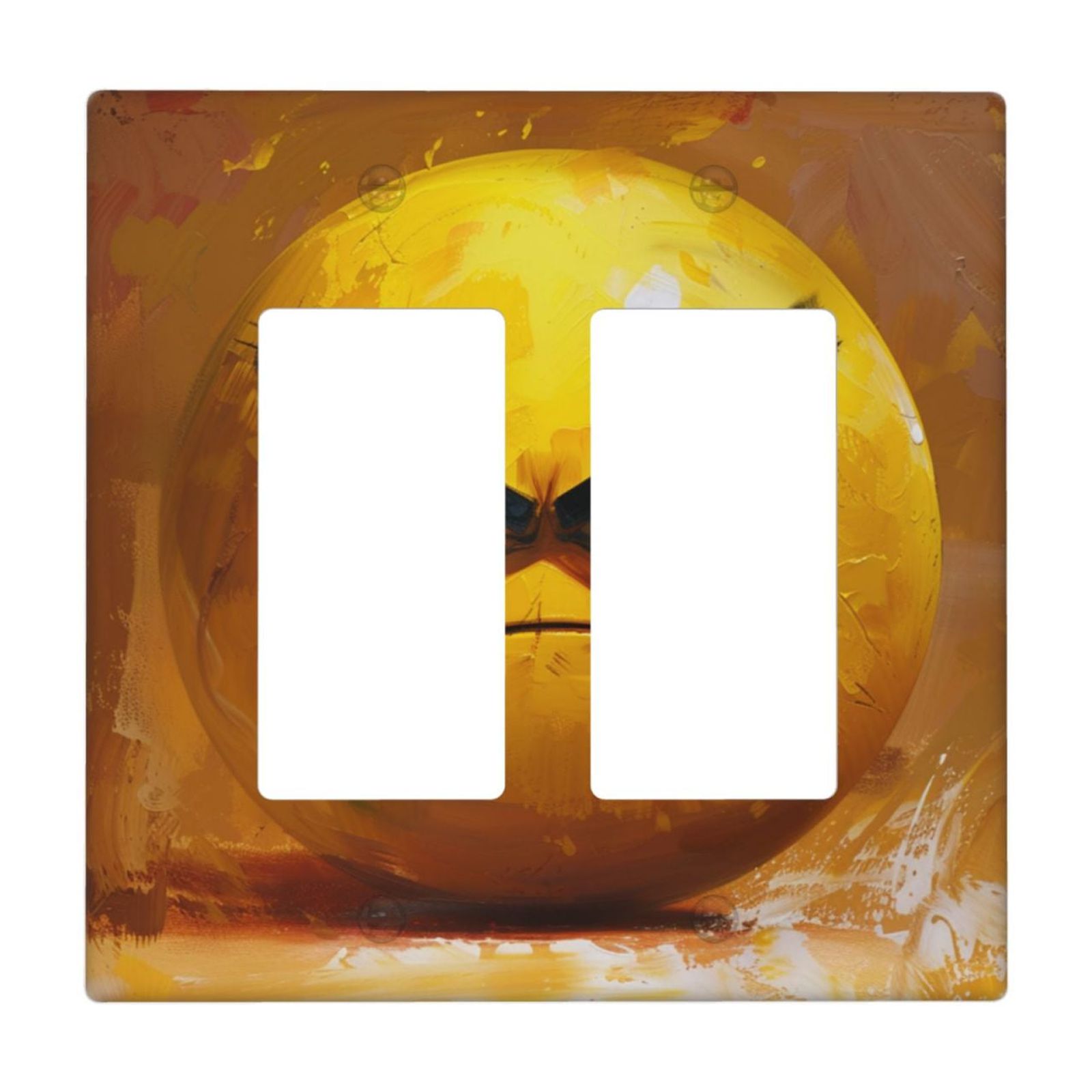 Angry Face Bowl Switch Cover Decorative Wall Plate / 2-Gang / Mid-Size ...