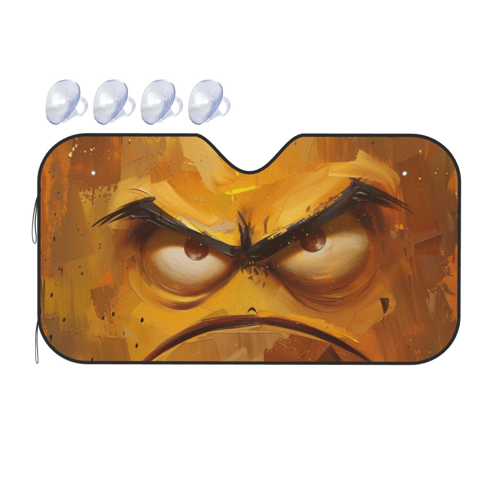 Angry Face Car Windshield Sunshade Automotive Sun Shade For Cars Suv ...