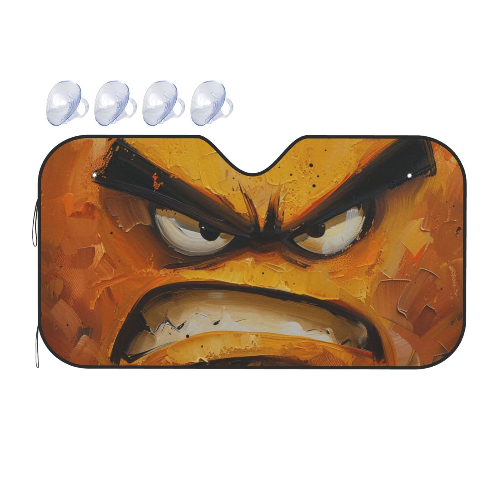 Angry Face Car Windshield Sunshade Automotive Sun Shade For Cars Suv ...