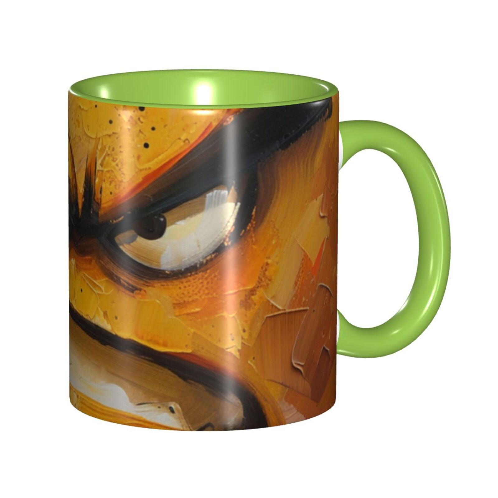 Angry Face Coffee Mug Fun Custom Ceramic Mugs 11oz Green - Walmart.com