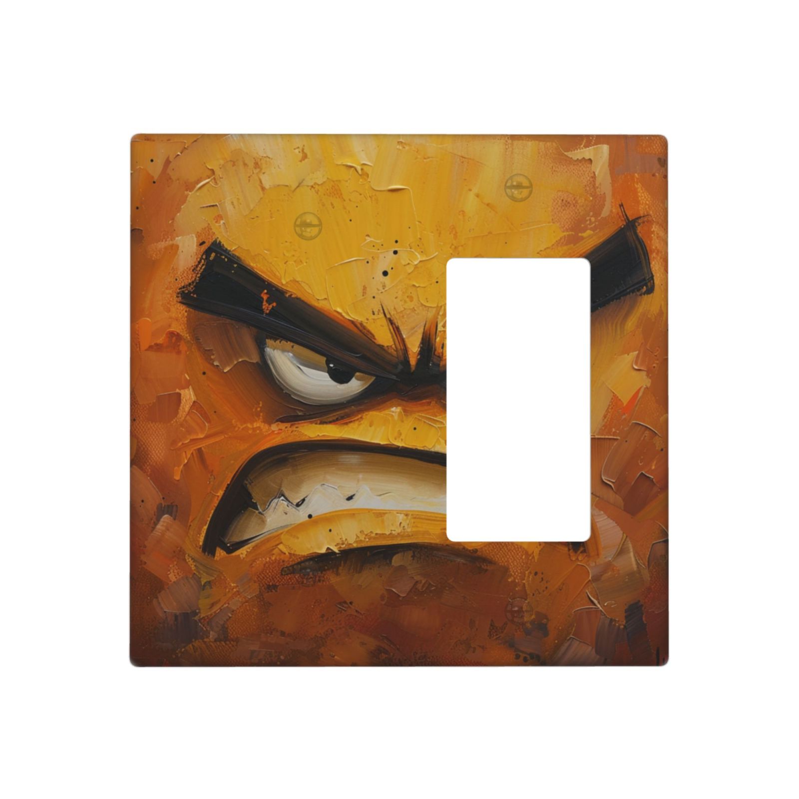 Angry Face Switch Cover Decorative Wall Plate / 2-Gang 1-Decor / Mid ...