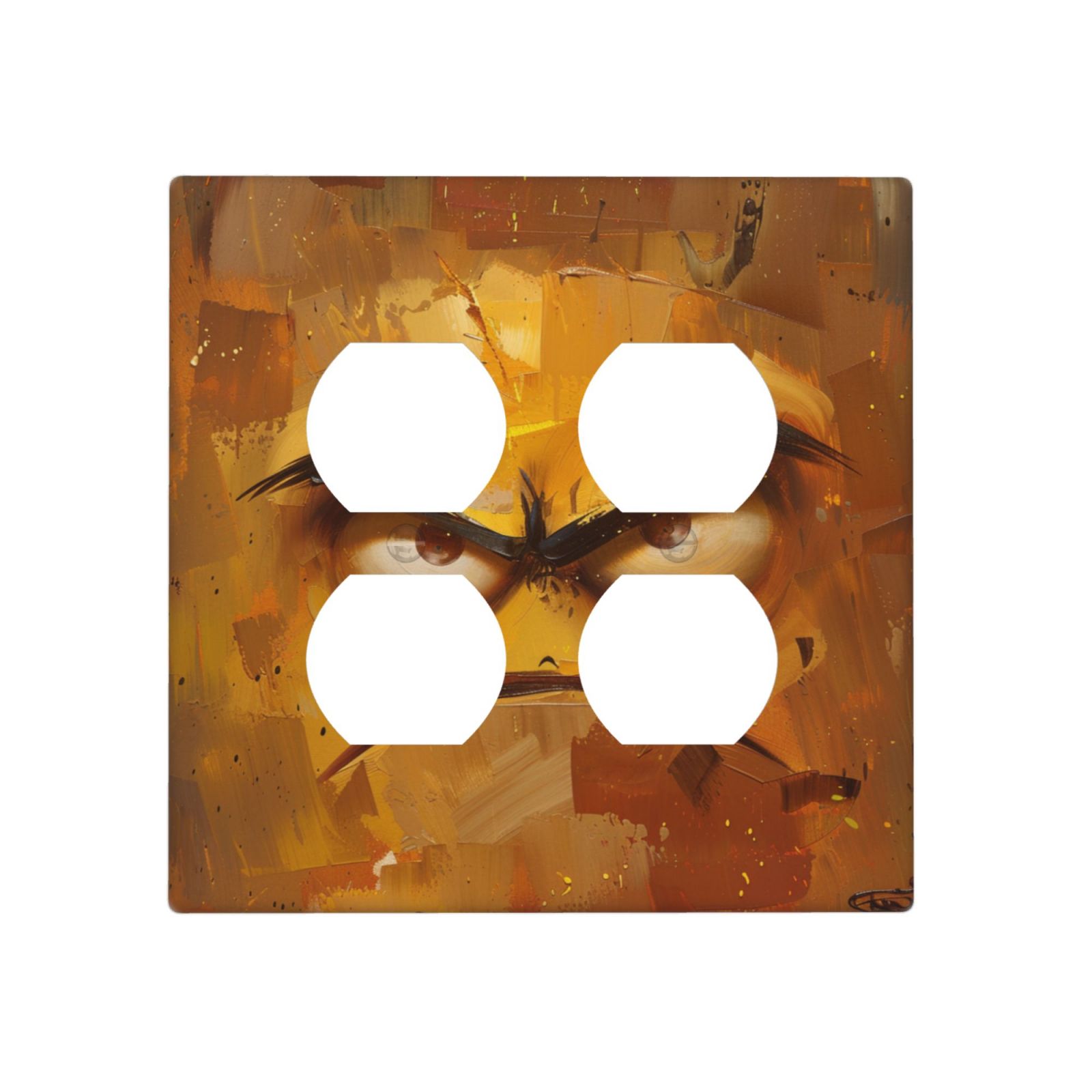 Angry Face Switch Cover Decorative Wall Plate / 2-Gang 2-Duplex ...