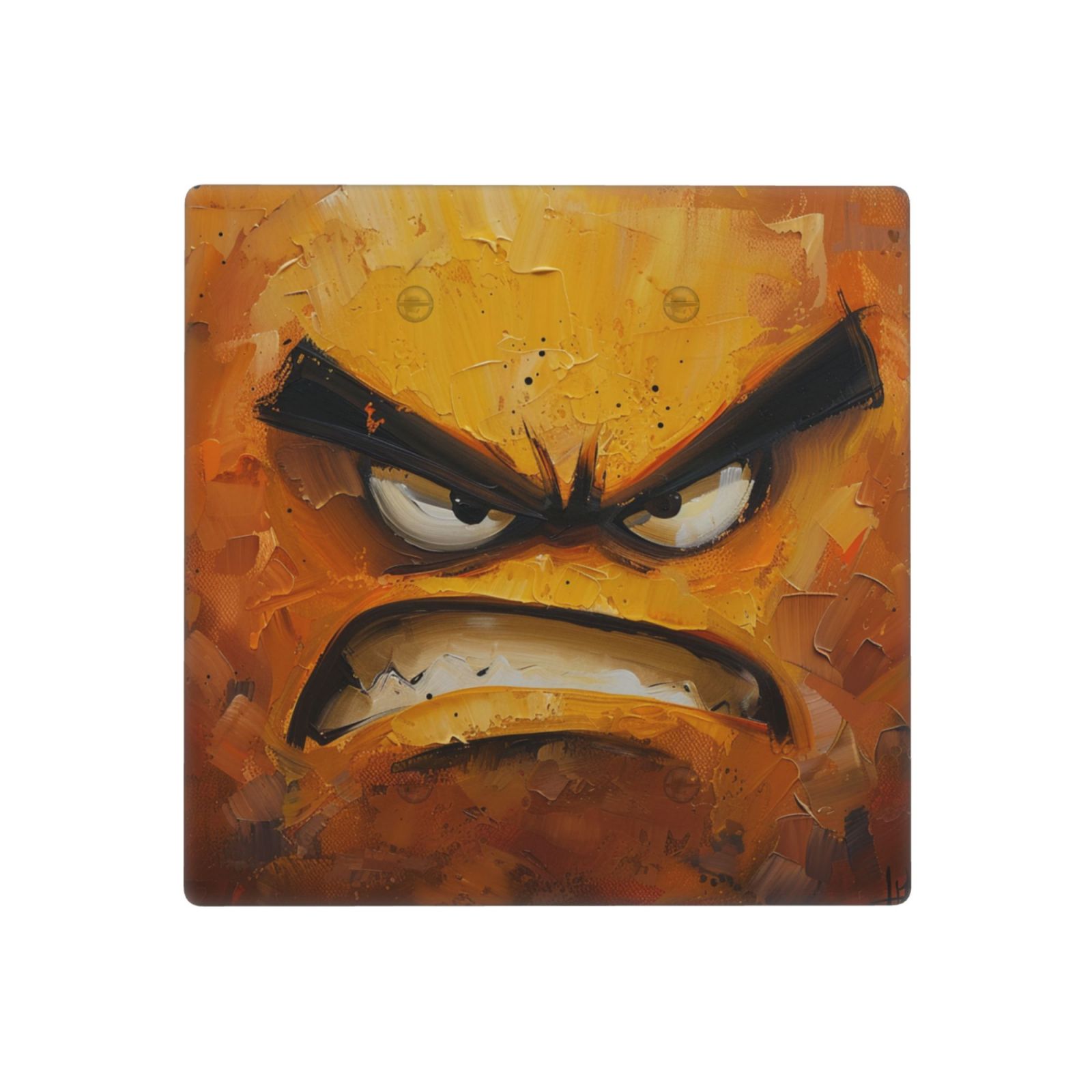 Angry Face Switch Cover Decorative Wall Plate / 2-Gang Blank / Standard ...
