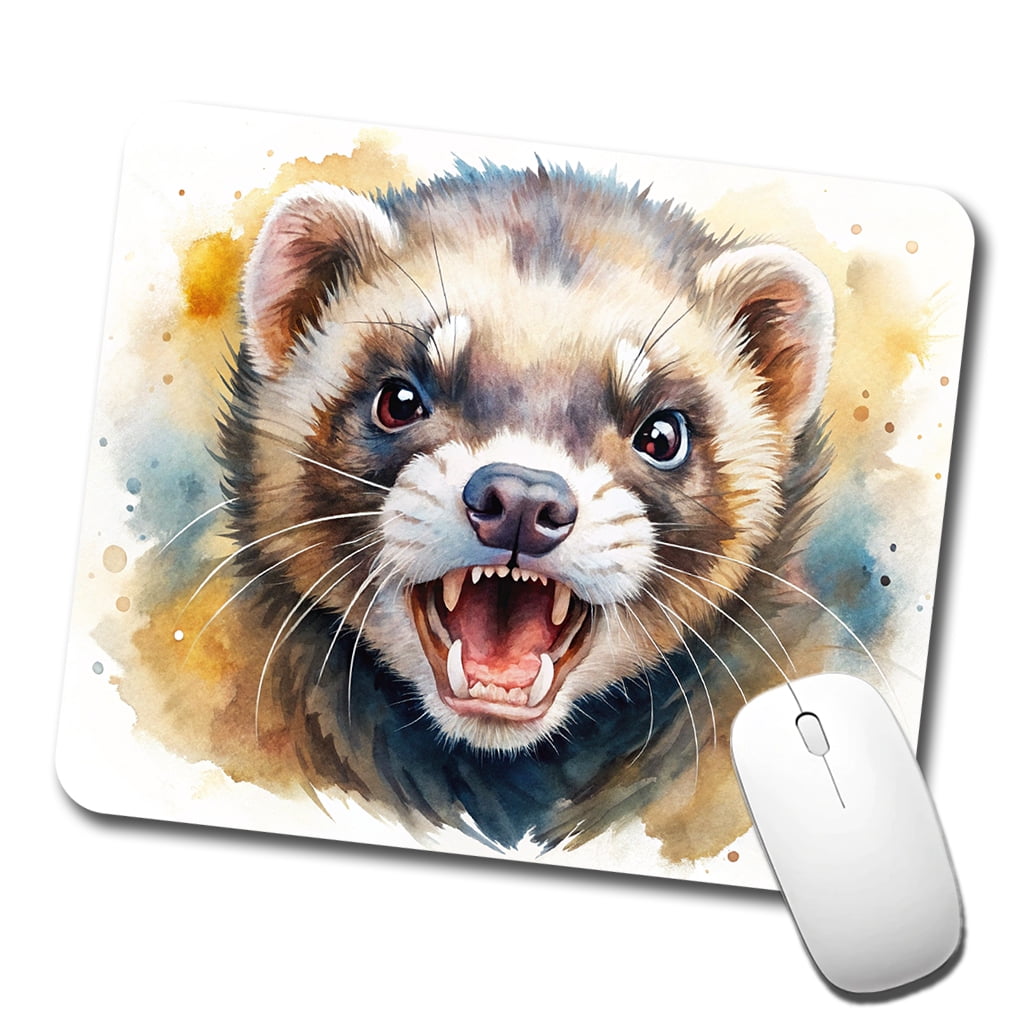 Angry Ferret Watercolor Mouse Pad Low Profile Gaming Mat - Walmart.com