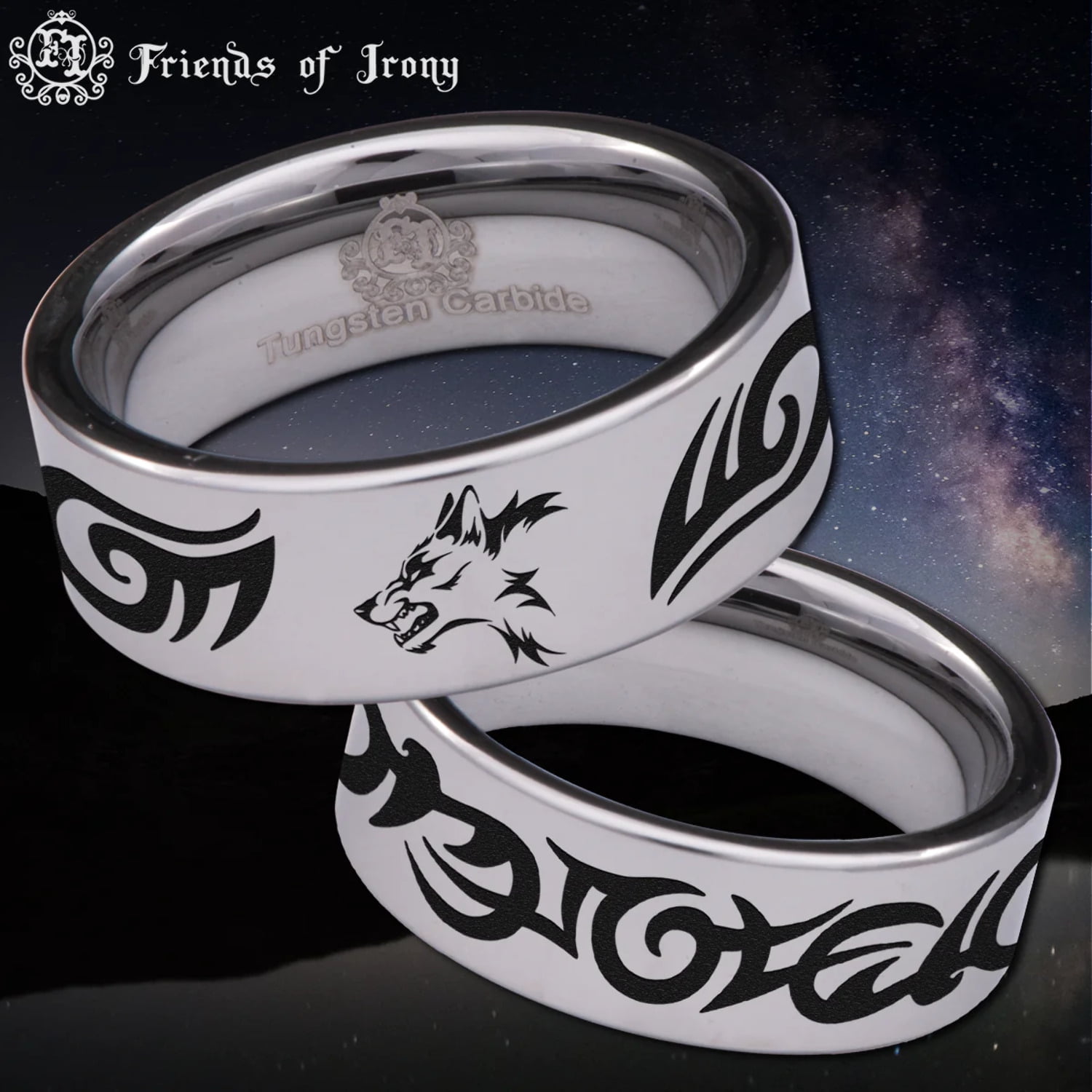 Angry Fierce Wolf Tungsten Carbide Ring - Walmart.com