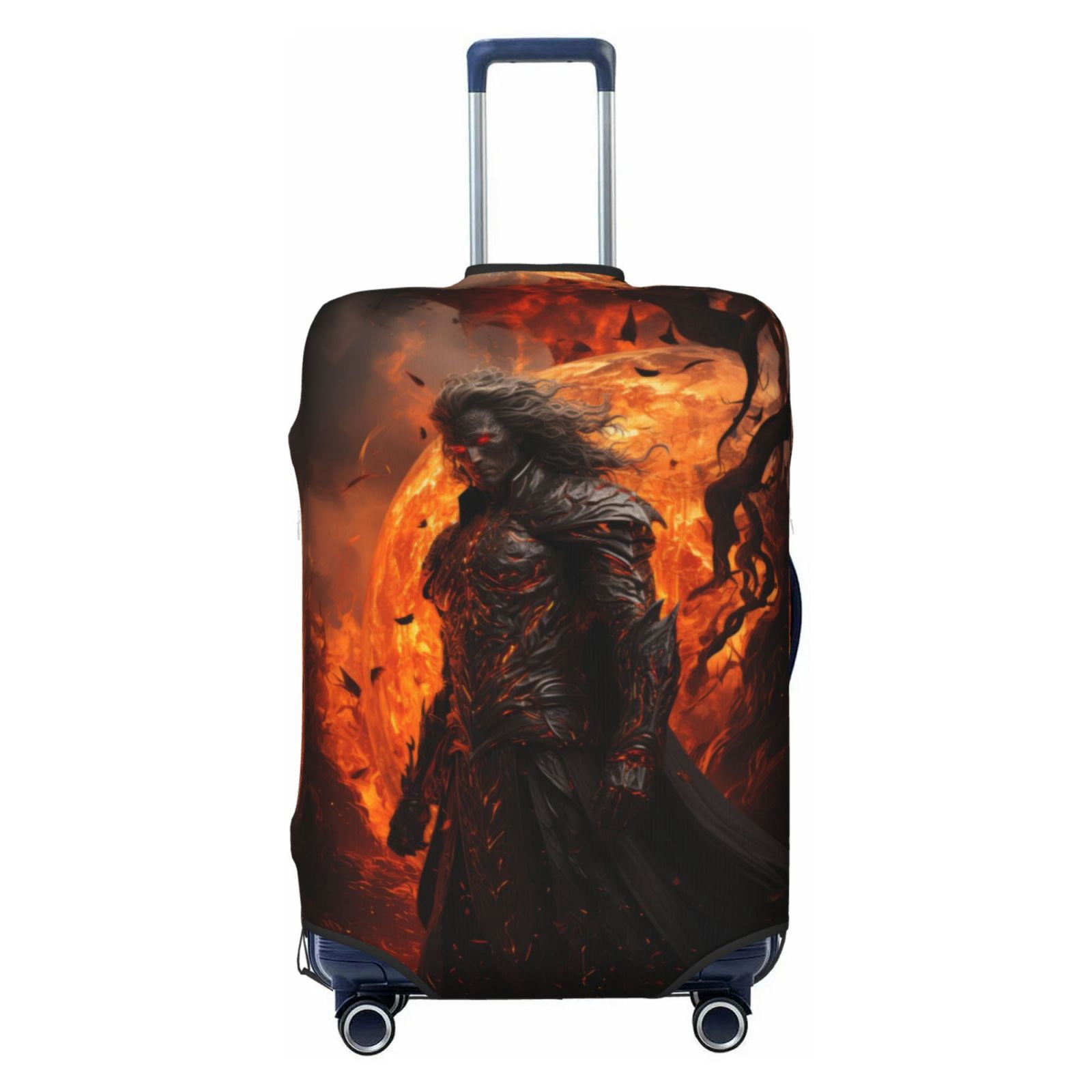 Angry Fireball Flame Warrior Luggage Cover, Elastic Suitcase Cover ...