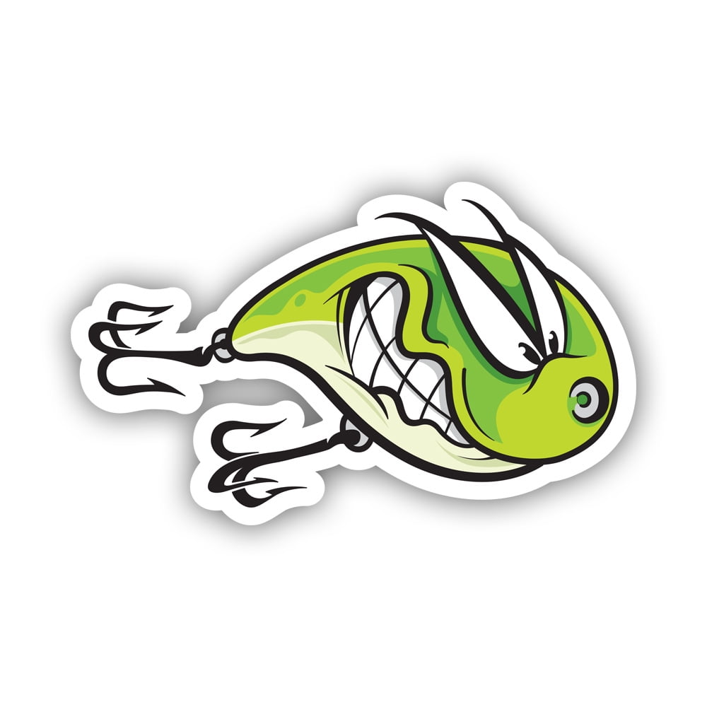 Angry Fishing Lure Sticker Decal - Self Adhesive Vinyl - Weatherproof ...