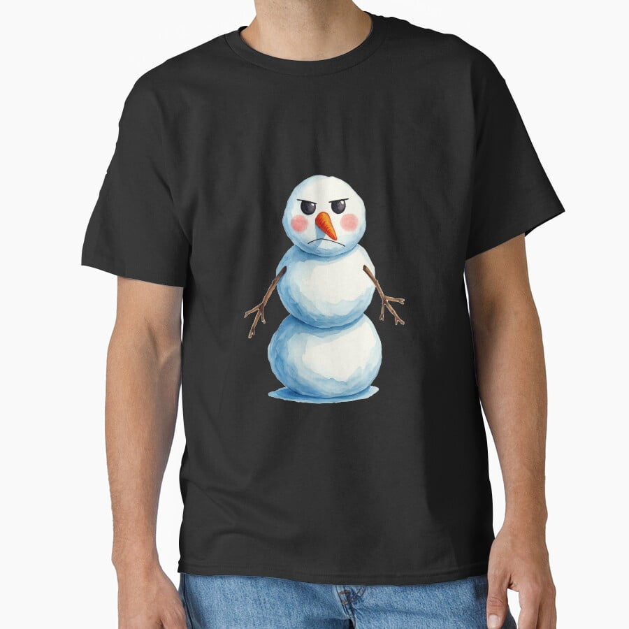 Angry Frosty Snowman Version Bringing Silly Winter Attitude Unisex T-Shirt, up to size 5XL ...