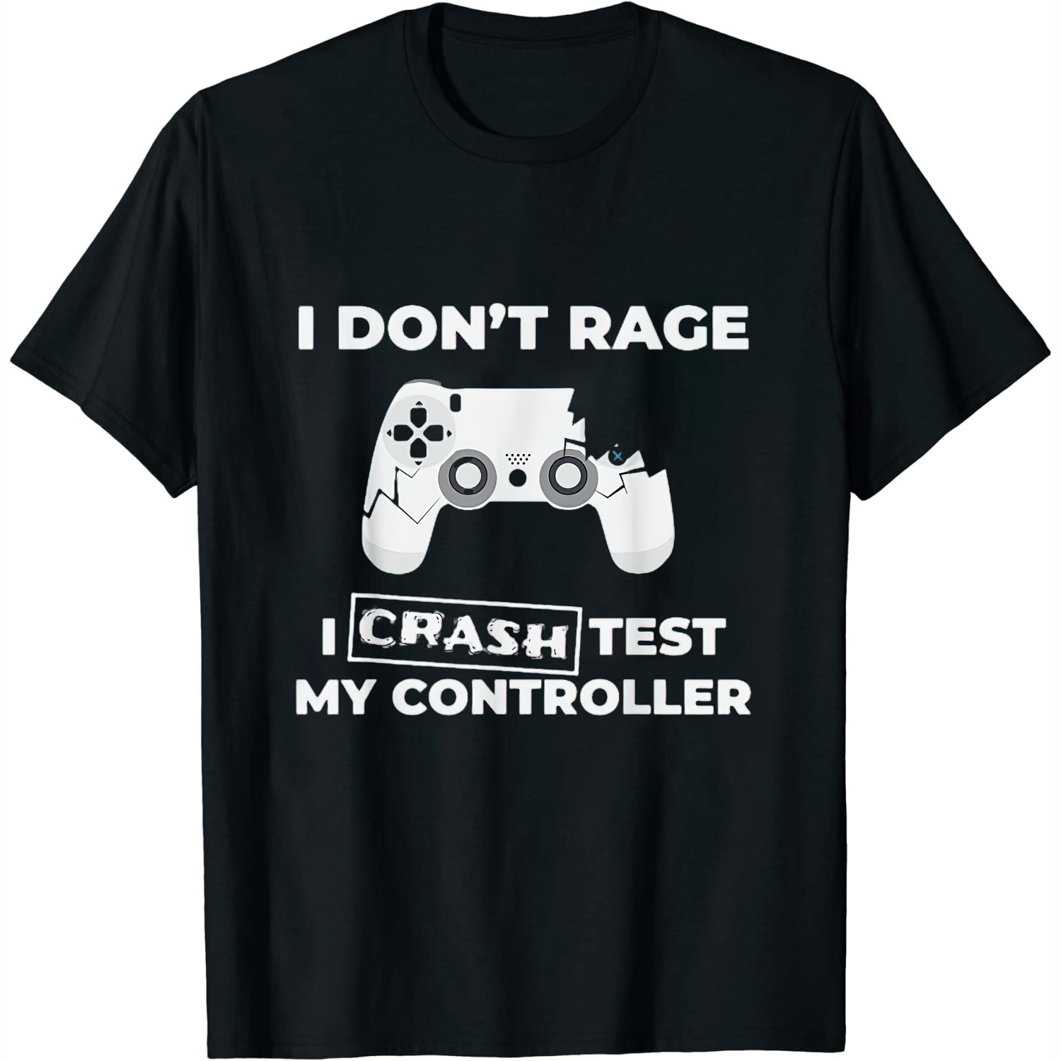 Angry Gamer Womens T-Shirt - Rage / Broken Video Game Controller Black ...