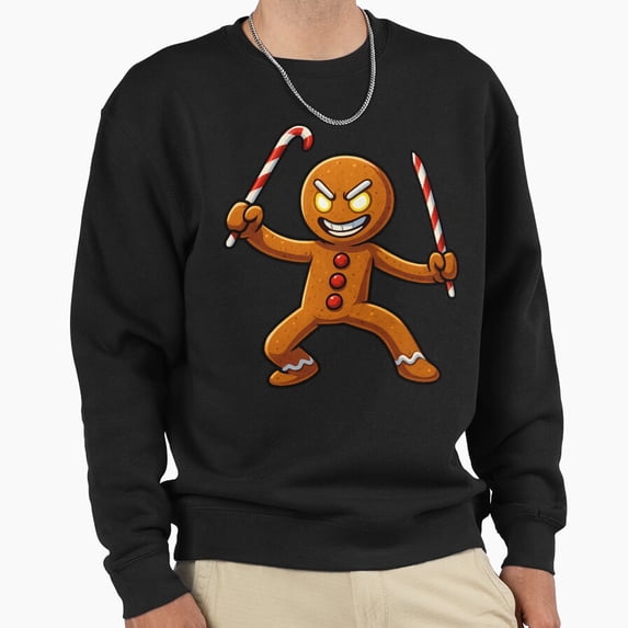 Angry Gingerbread Man Christmas Cookie Graphic Unisex Sweatshirt Funny ...