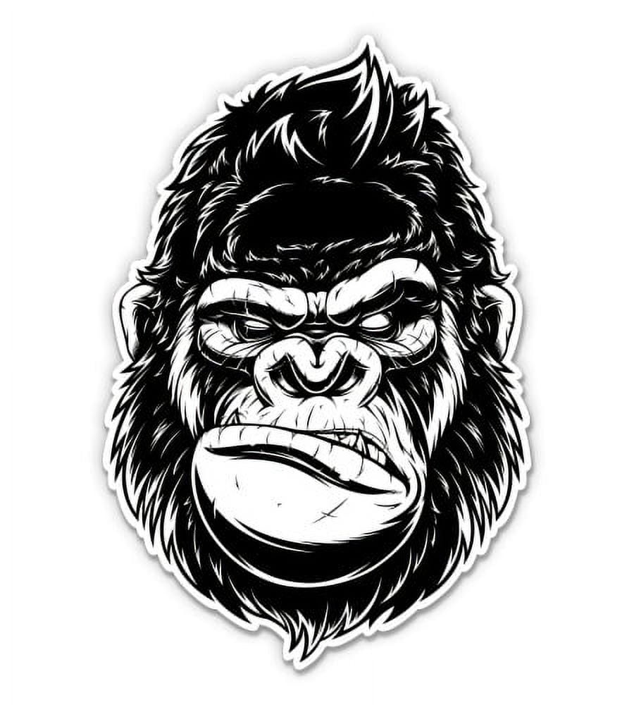 Angry Gorilla - 12" Vinyl Sticker Waterproof Decal - Walmart.com