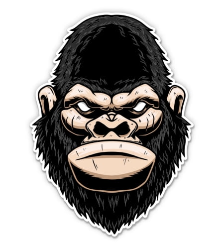 Angry Gorilla Ape - 12" Vinyl Sticker Waterproof Decal - Walmart.com