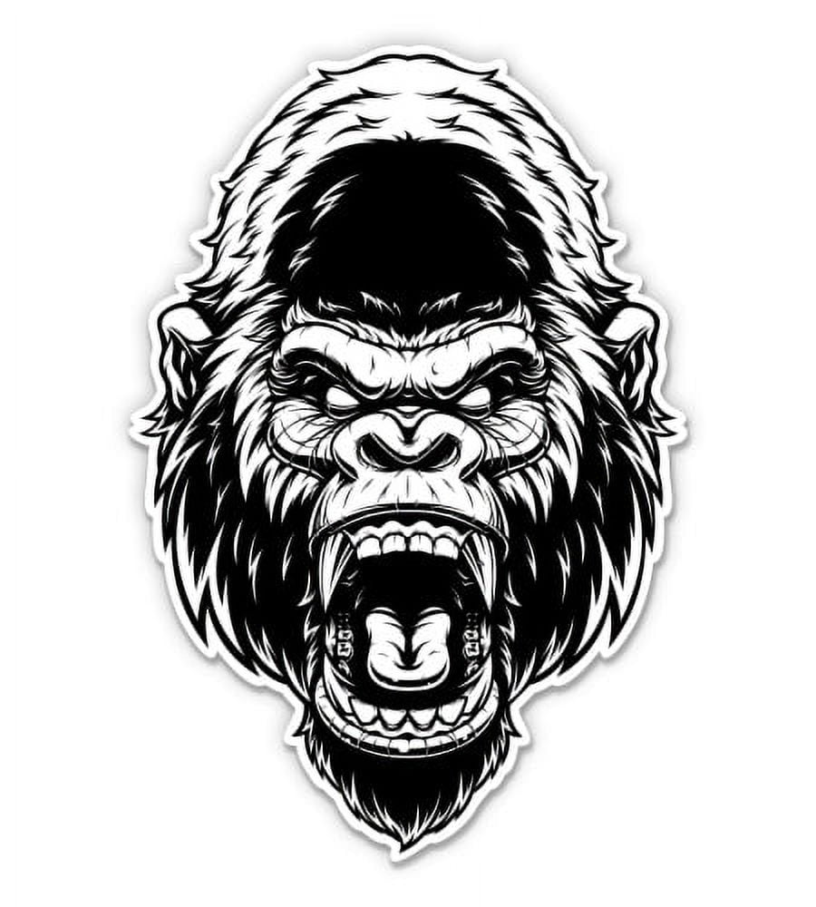 Angry Gorilla Ape - 12" Vinyl Sticker Waterproof Decal - Walmart.com