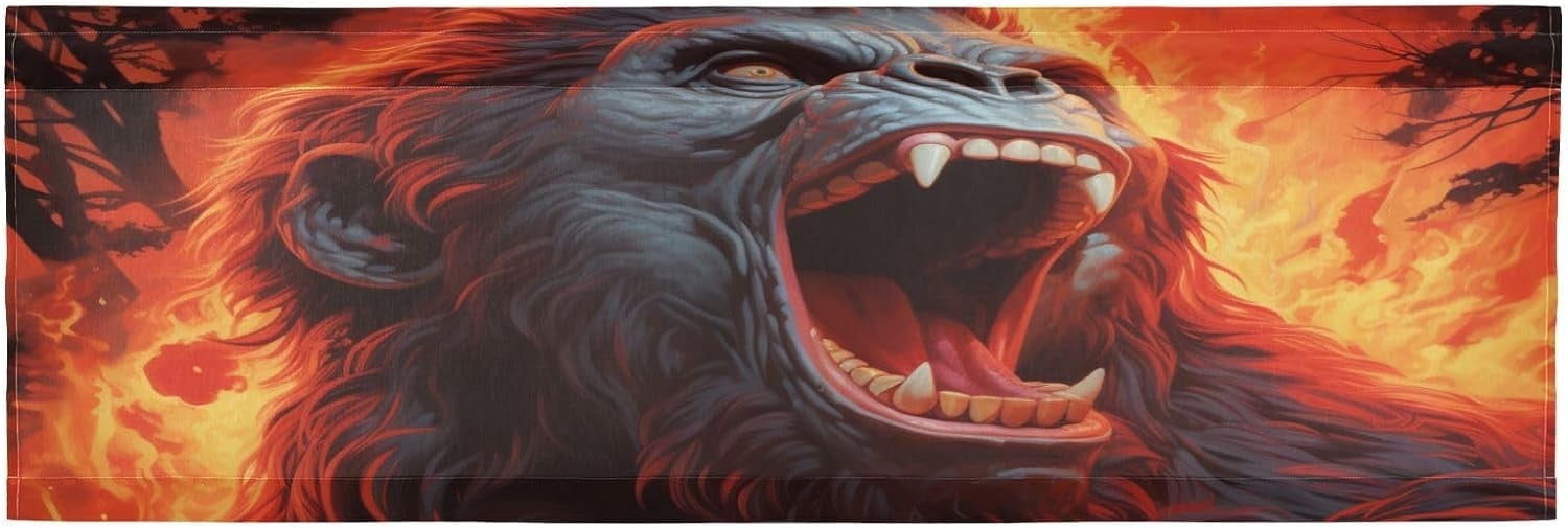 Angry Gorilla Curtain Valance for Windows, Rod Pocket Valance Window ...