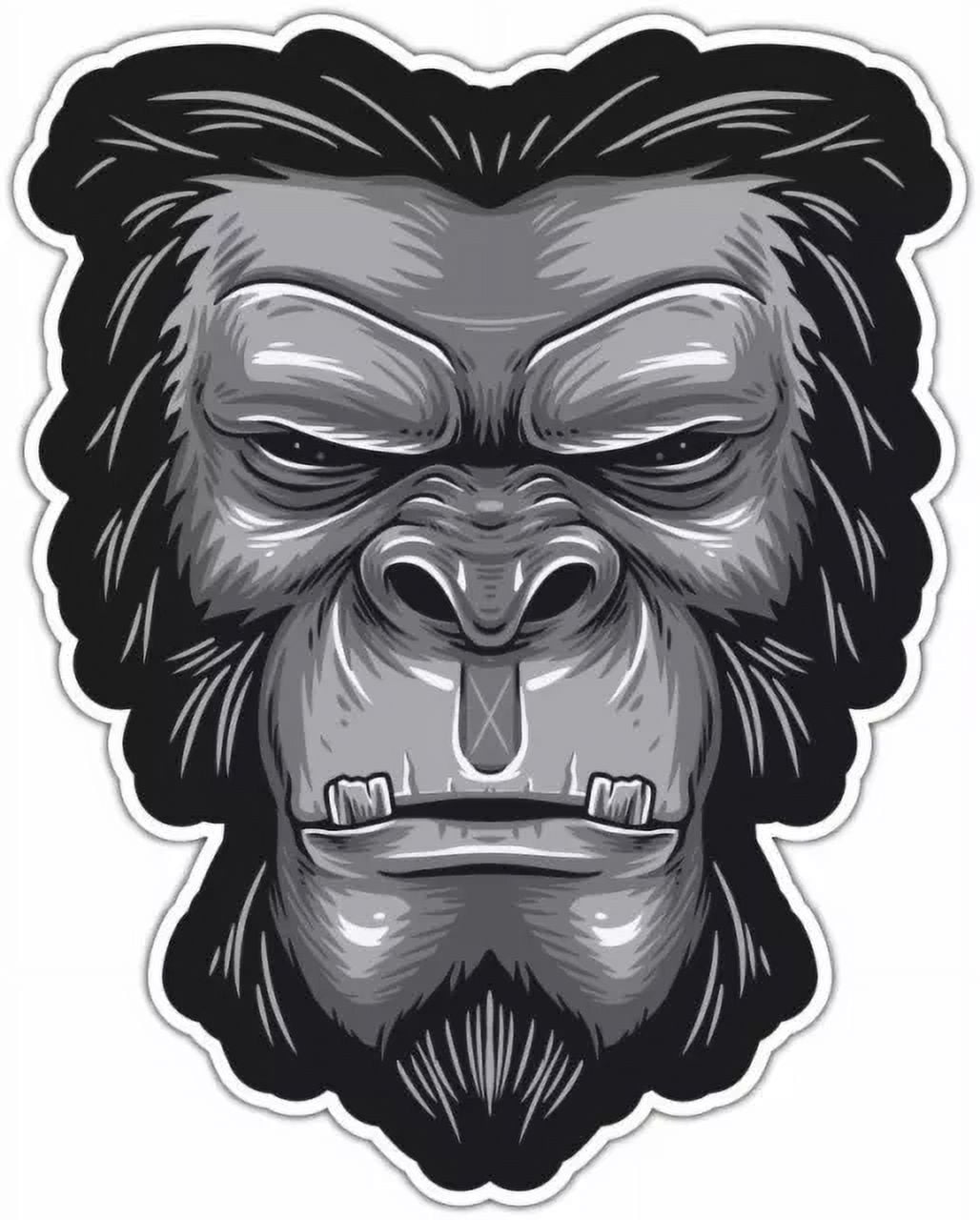 Angry Gorilla Face Beast Monkey Ape Car Stickerphone Decal Water Bottle ...