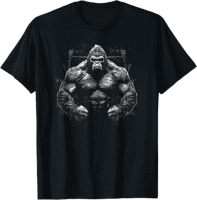Angry Gorilla Face Graphic Scary Silverback Growling Design For Men ...
