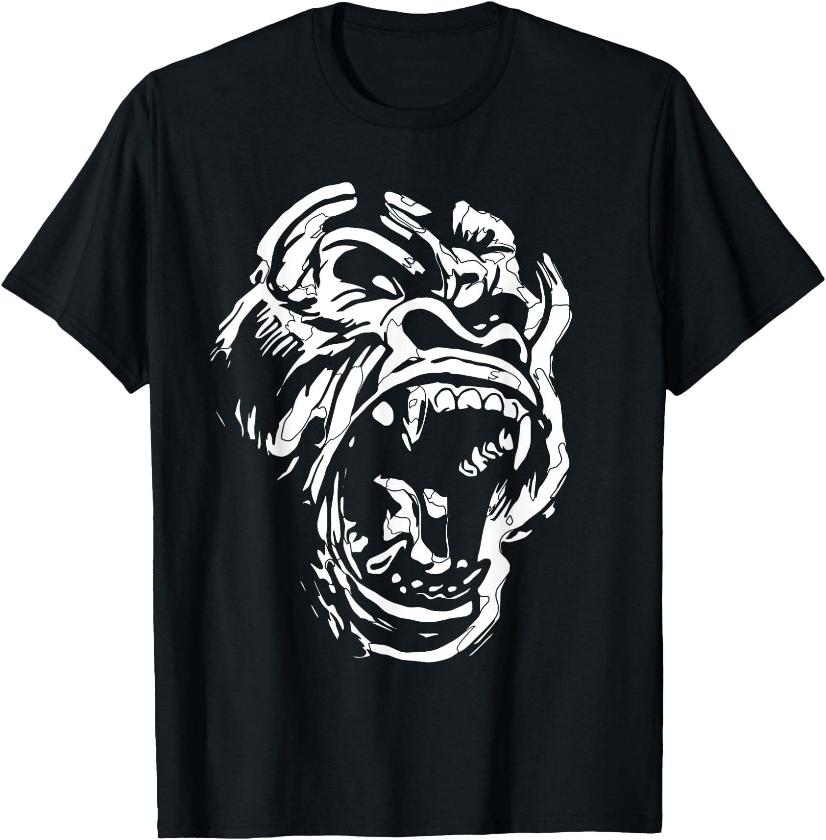 Angry Gorilla Shirt Silverback White Fierce Great Ape Gift T-Shirt,Red ...