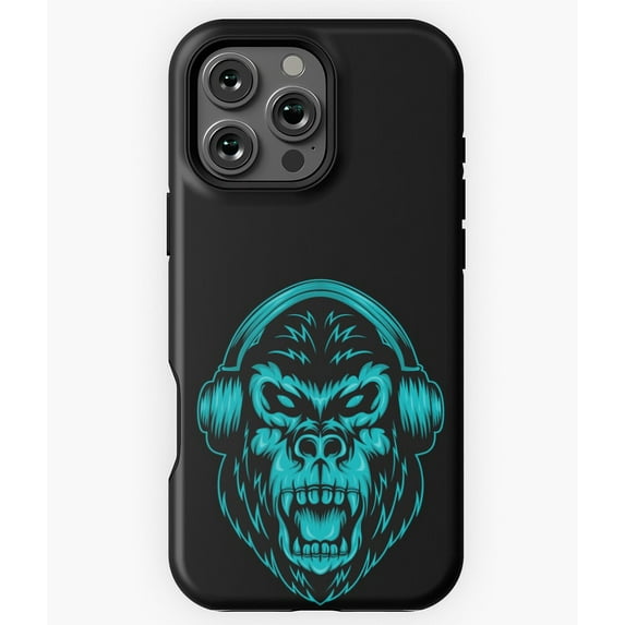 Angry Gorilla with Headphones French Phone Case for iPhone 16 15 14 13 ...