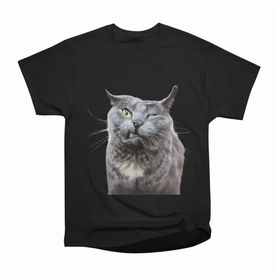 Angry Grey Cat Selfie T-Shirt Tee Gift For Him Merch For Her Apparel ...
