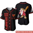 Angry Grumpy Dwarf Baseball Jersey Red Stripes Patterns Disney Baseball ...