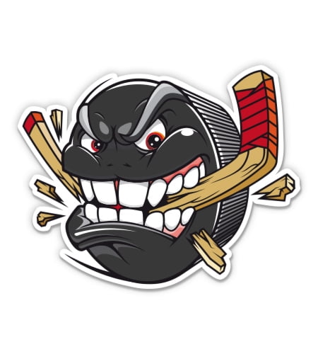 Angry Hockey Puck - 12" Vinyl Sticker Waterproof Decal - Walmart.com