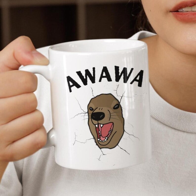 Angry Hyrax Awawa Mug, Funny Awawa Meme Cup, Hyrax Animal Lover Gift ...