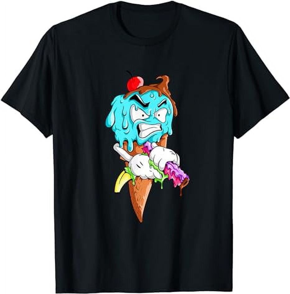 Angry Ice Cream Cherry Banana Gun T-Shirt - Walmart.com