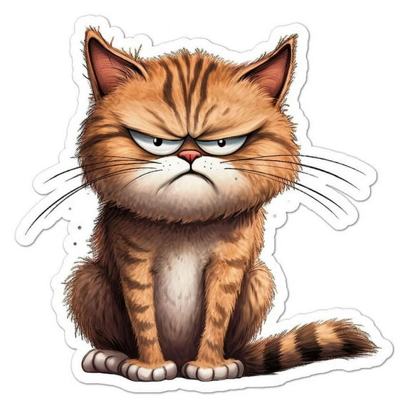Angry Mad Cat Sticker Indoor Outdoor Phone Decal Water Bottle Stickers ...