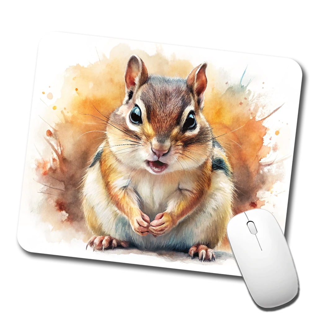 Angry Mad Chipmunk Watercolor Mouse Pad Low Profile Gaming Mat ...