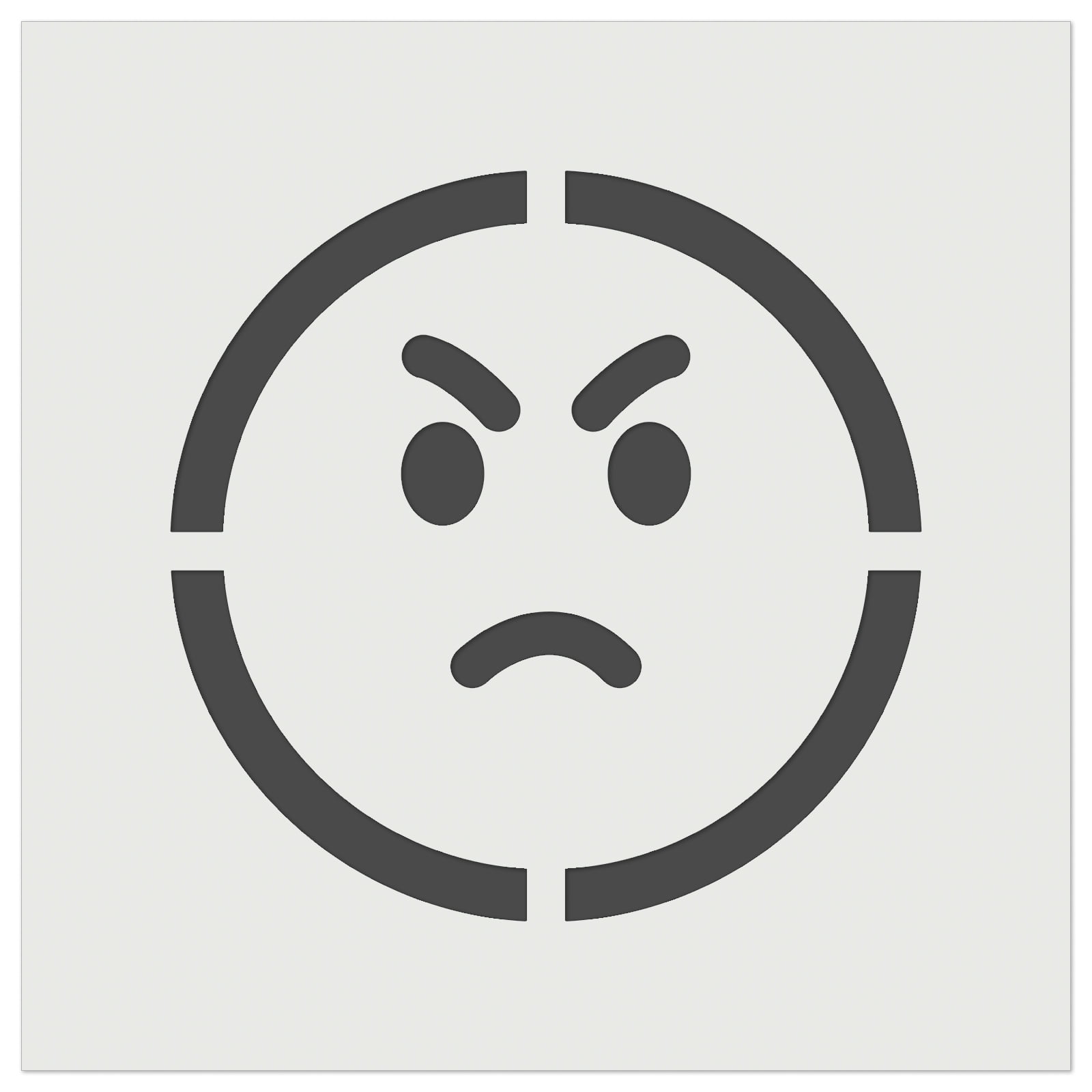 Angry Mad Face Emoticon DIY Cookie Wall Craft Stencil - 4.5 Inch ...