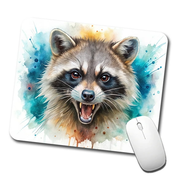 Angry Mad Raccoon Watercolor Mouse Pad Low Profile Gaming Mat - Walmart.com