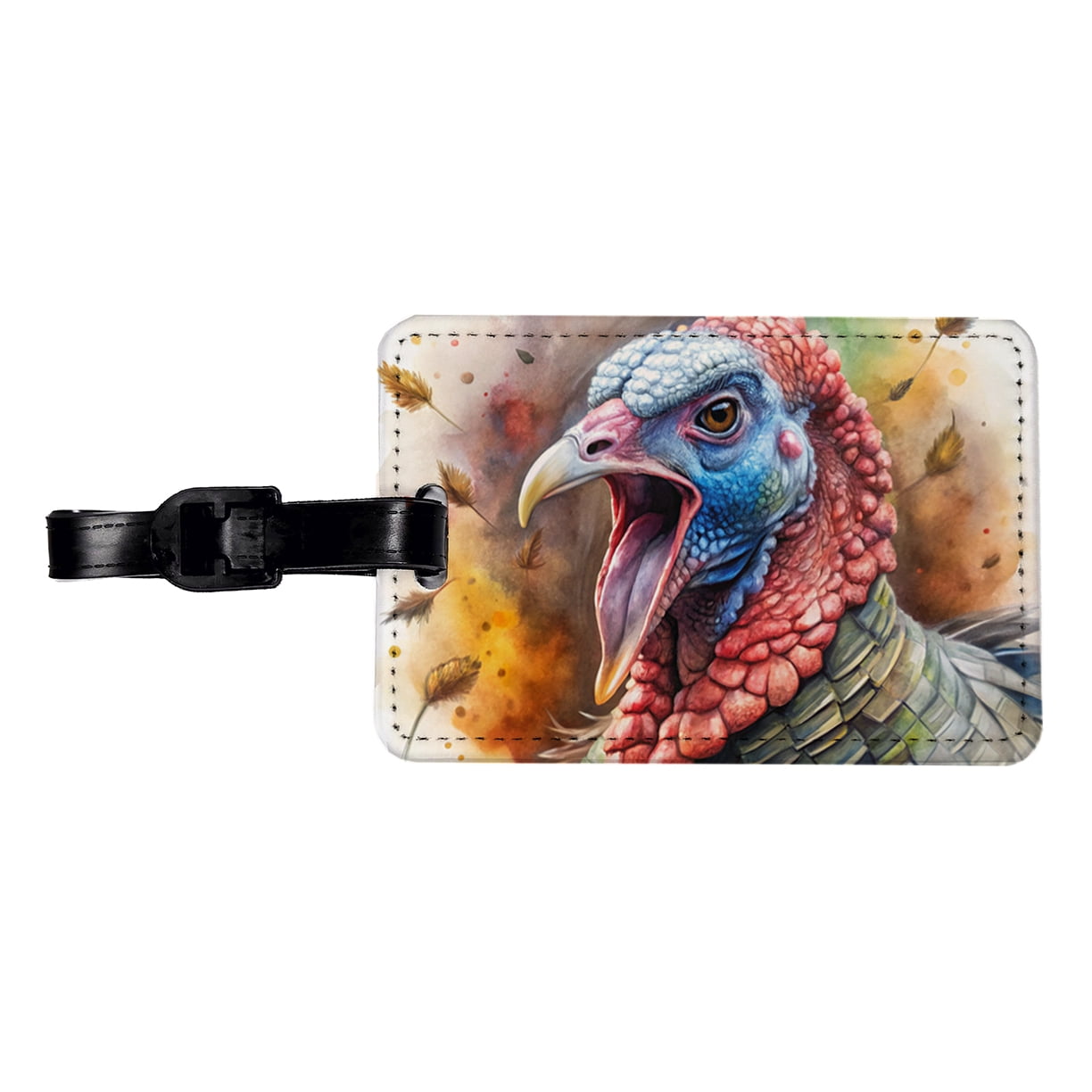 Angry Male Tom Gobbler Turkey Watercolor Faux Leather Travel Luggage ...