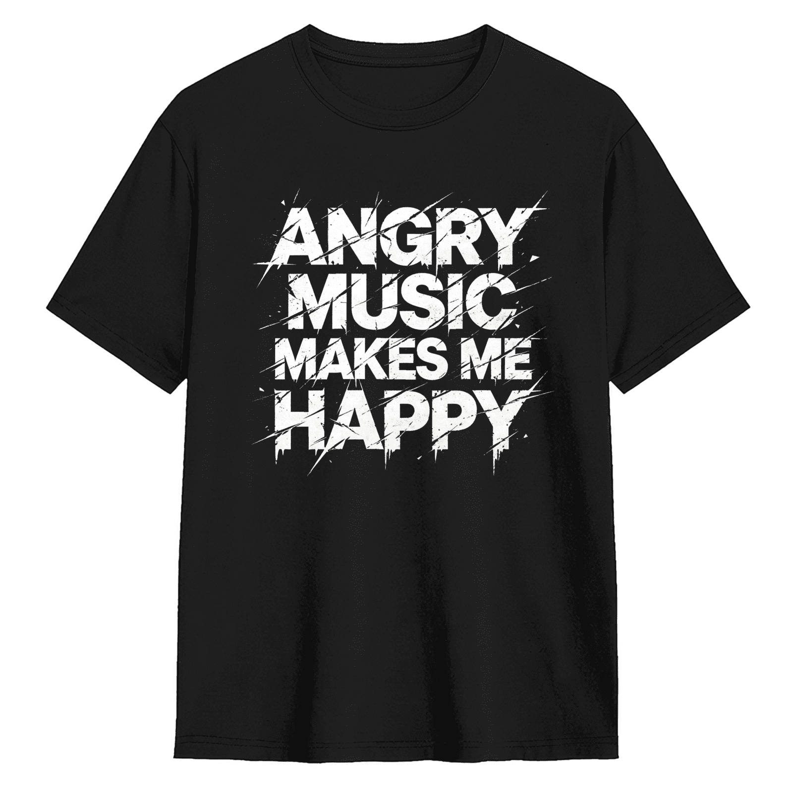 Angry Music Makes Me Happy Graphic Tee for Men and Women Grunge Heavy ...