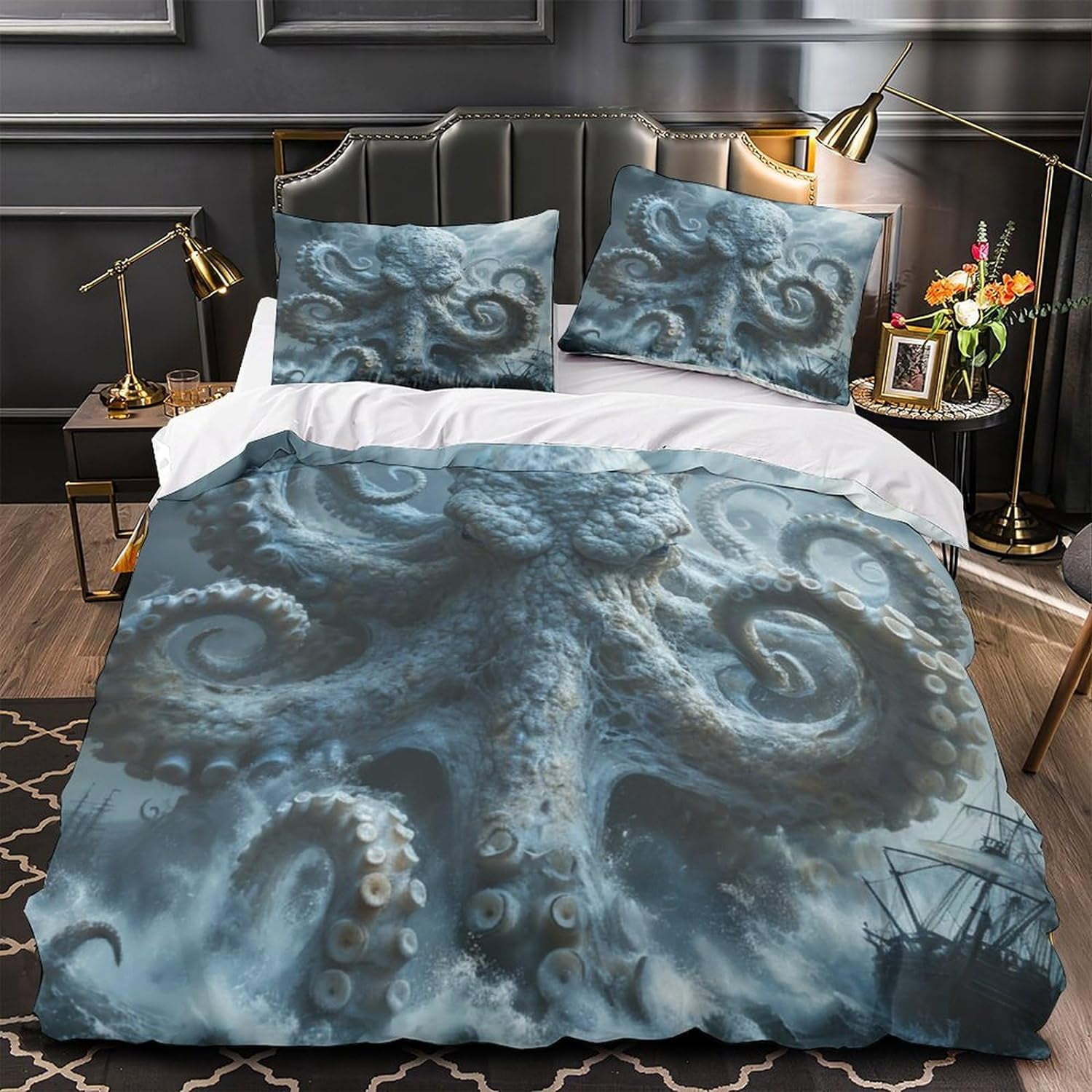 Angry Octopus Comforter Covers 3D Print Modern Animals Quilt Cover ...