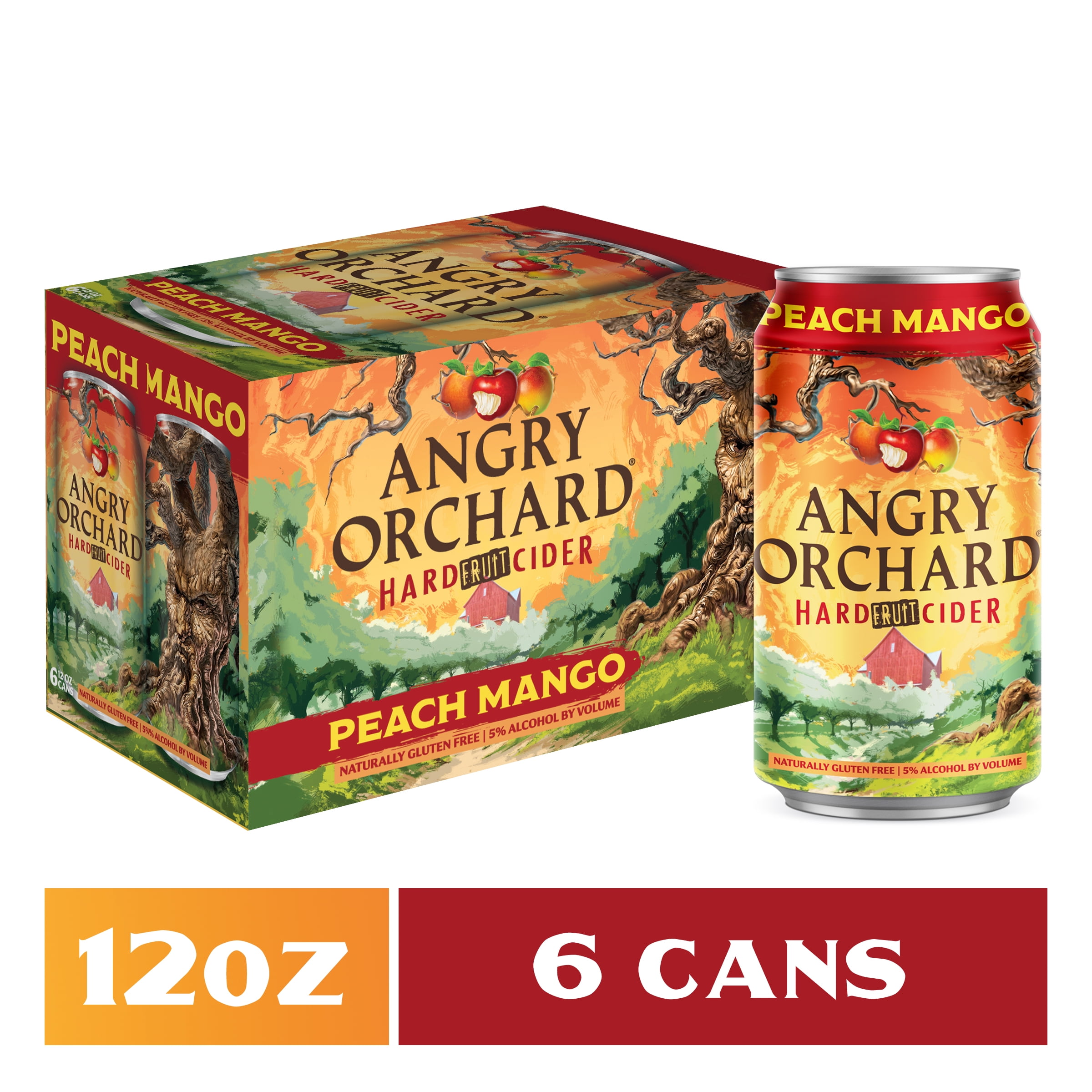 Angry Orchard Peach Mango Hard Cider, Spiked, 6 Pack, 12 fl. oz. Cans ...