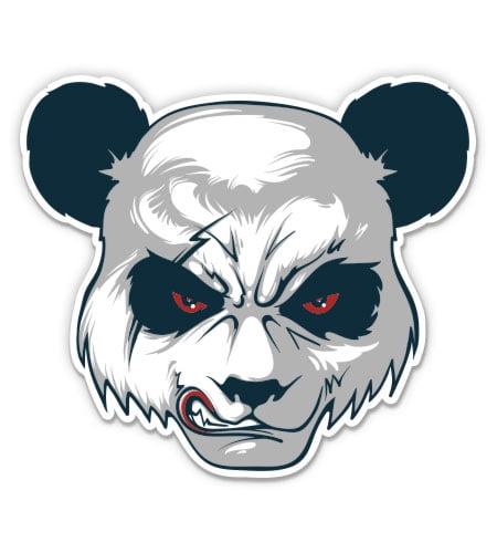 Angry Panda - 12" Vinyl Sticker Waterproof Decal - Walmart.com