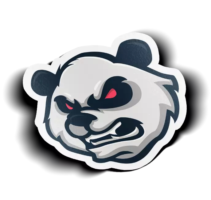 Angry Panda Face Animal Sticker For Tumblers, Laptops Phone Decal Water ...