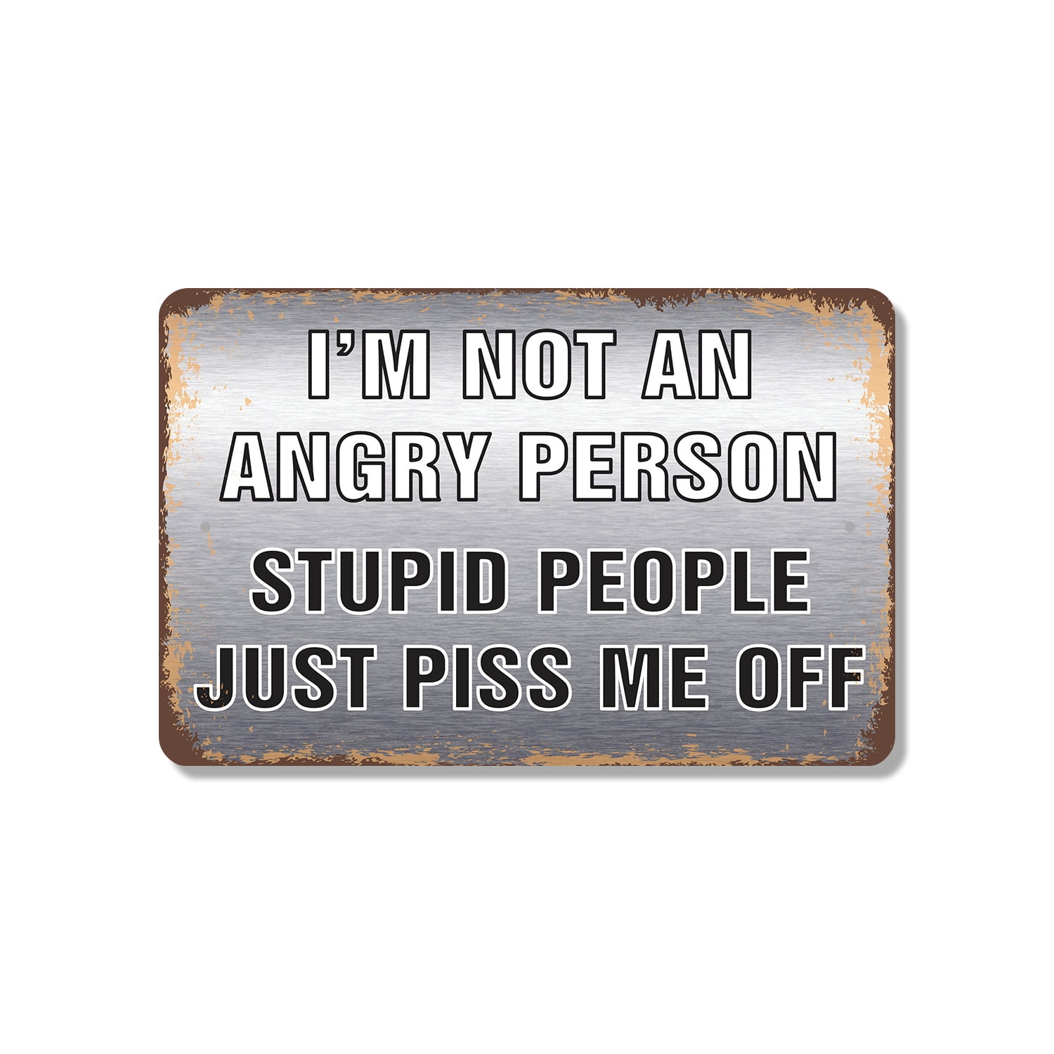 I'm Not an Angry Person Stupid People 10 Inch x 14 Inch Novelty Plastic ...