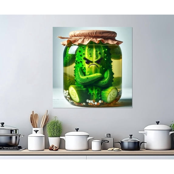 Angry Pickle In A Jar Print, Unframed Paper Poster 11x14in - Walmart.com