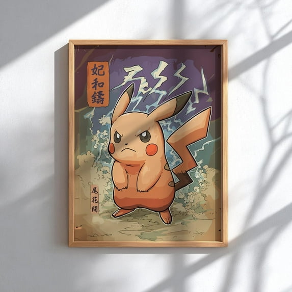 Angry Pikachu Poster – Artwork Inspired by Pokemon 16x24 UNFRAMED ...
