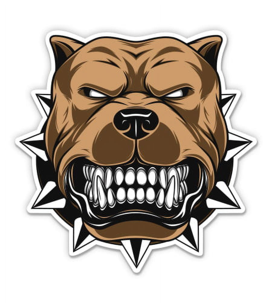 Angry Pitbull - 3" Vinyl Sticker - For Car Laptop Water Bottle Phone ...