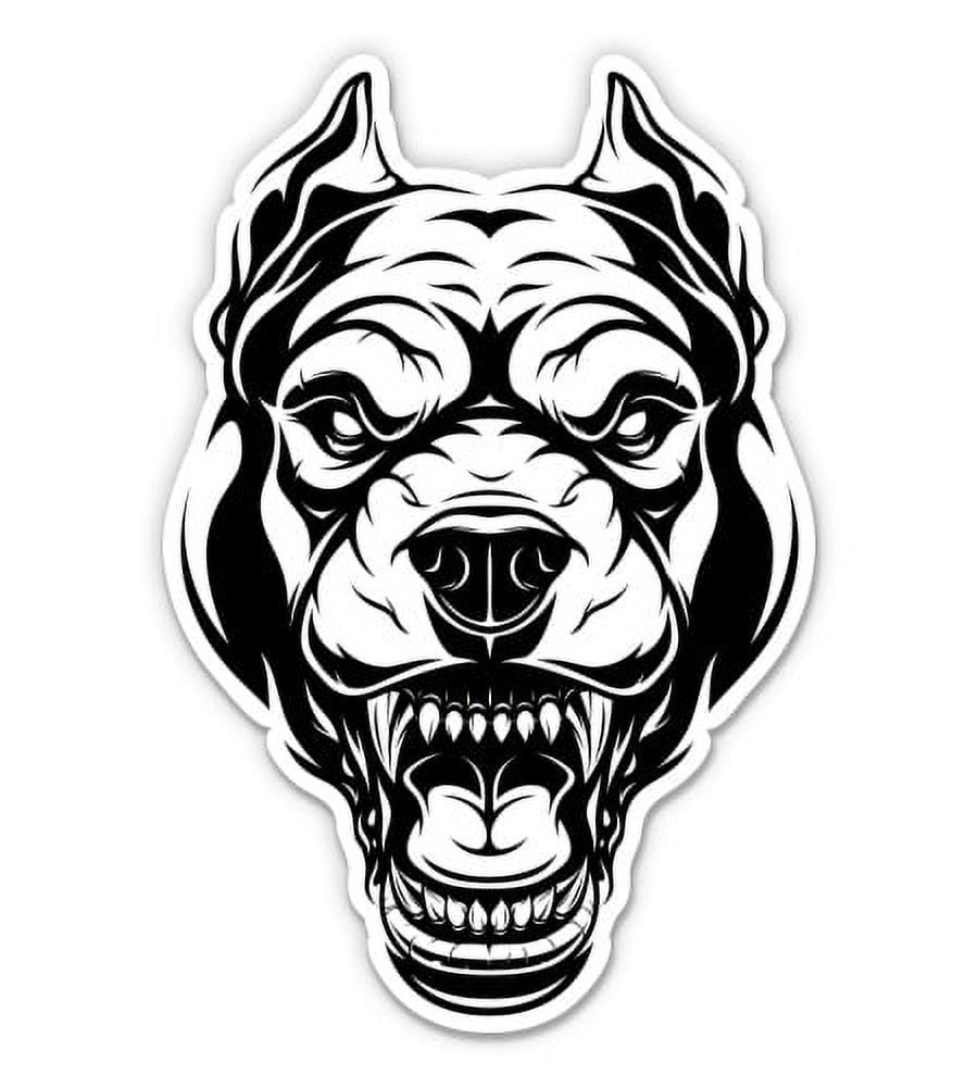 Angry Pitbull Fierce - 12" Vinyl Sticker Waterproof Decal - Walmart.com