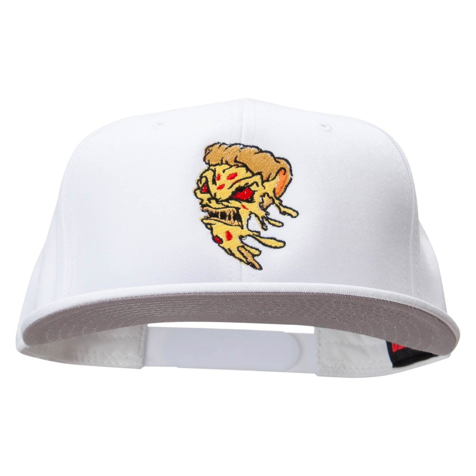 Angry Pizza Monstor Embroidered Prostyle Snapback - White OSFM ...