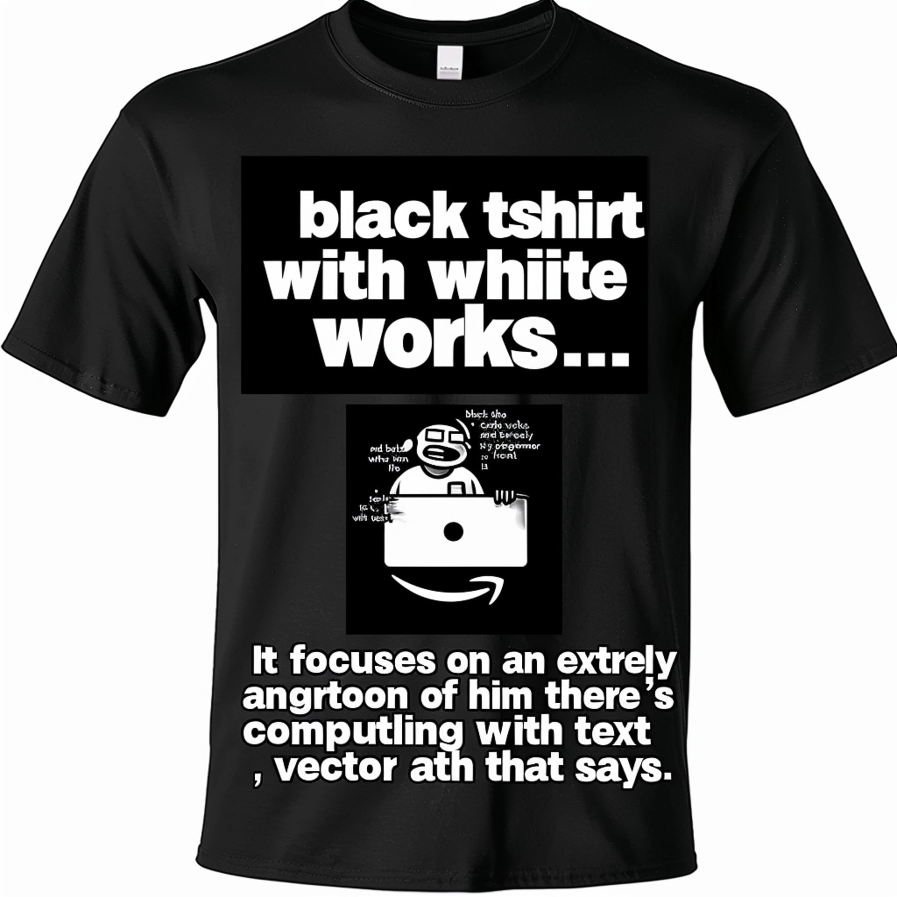 Angry Programmer Vs Happy Coder Black Tshirt Mockup Vector Illustration