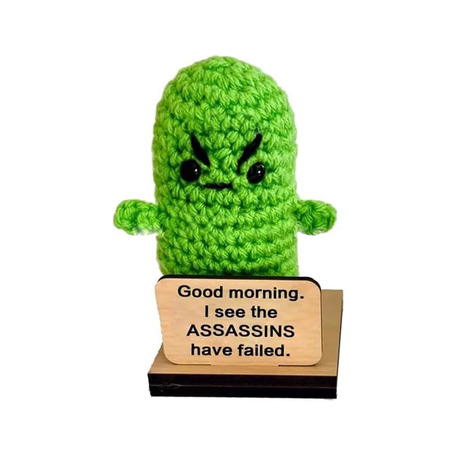Angry Punk Pickle Handmade Emotion Cucumber Figurine with Humorous ...