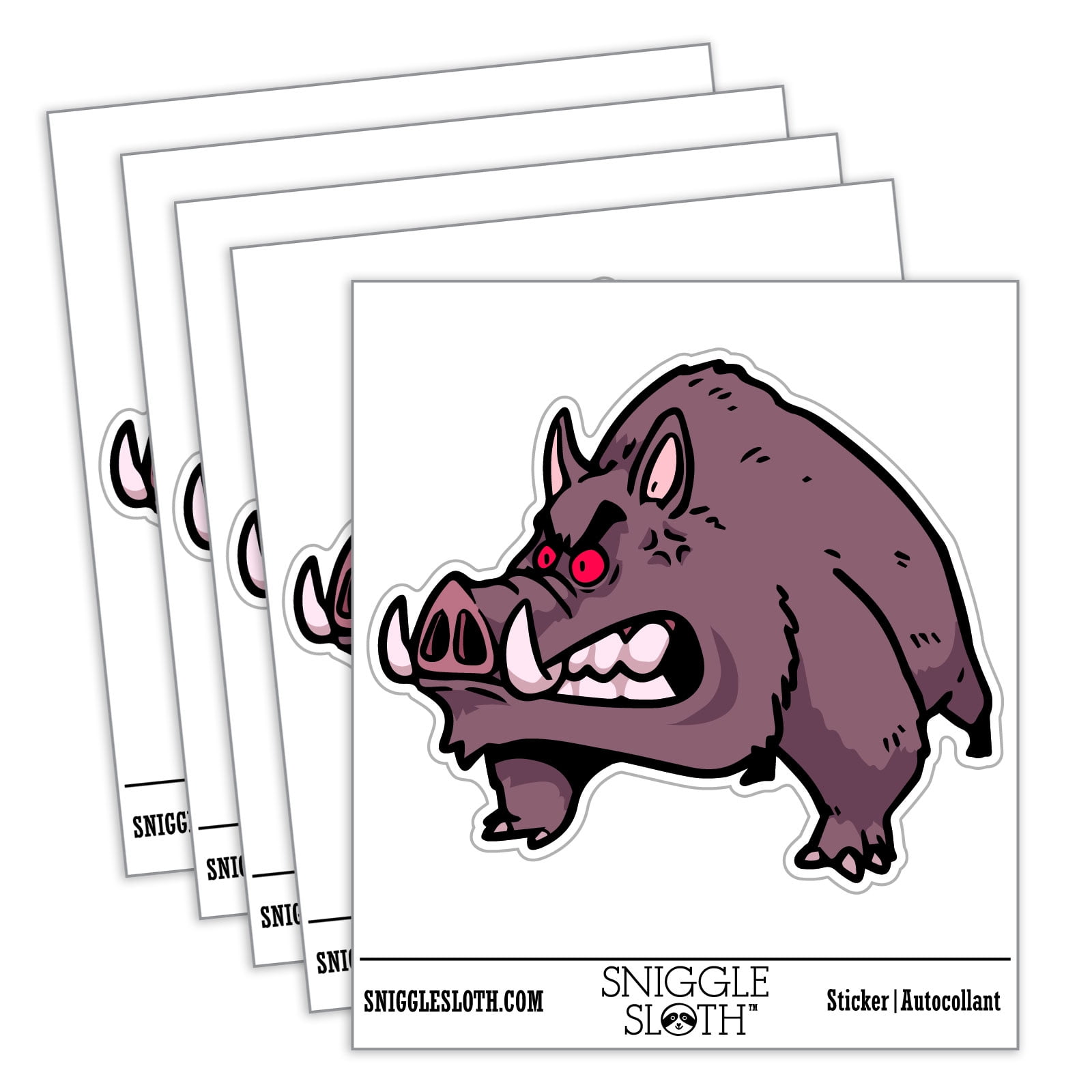 Angry Raging Boar Pig Tusks Car Window Bumper Water Bottle Phone Tablet ...