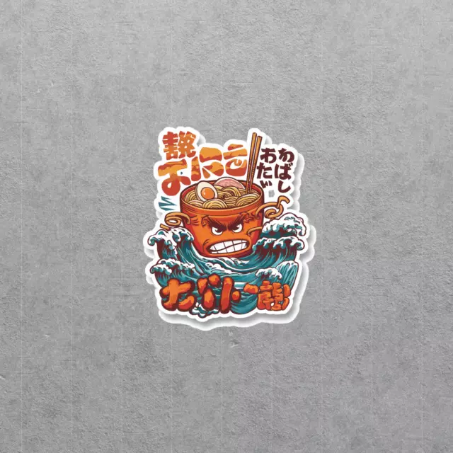 Angry Ramen Bowl Sticker - Japanese Anime Inspired Kawaii Food ...