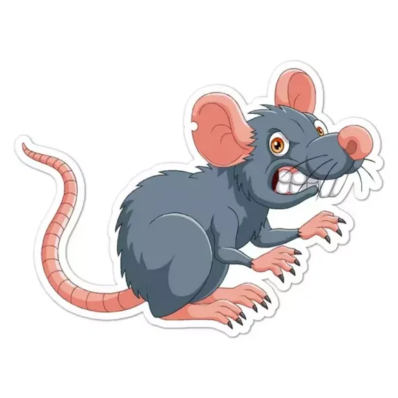 Angry Rat Mouse Sticker Indoor Outdoor Phone Decal Water Bottle ...